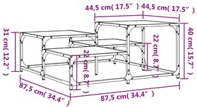 Konferenční stolek dub sonoma 87,5x87,5x40 cm kompozitní dřevo - Default Title