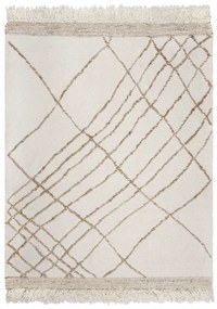 Krémový ručně tkaný koberec s příměsí vlny 120x170 cm Astera Linear – Flair Rugs