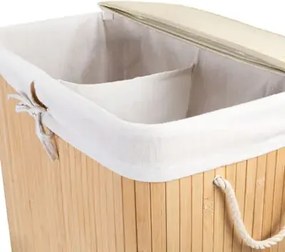 Compactor Bamboo XXL 105 L - 2dílný / Bambusový koš na prádlo s víkem
