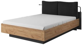 Moderní dvoulůžková postel Deco - dub craft zlatý/antracit