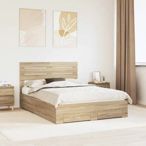 Rám postele s čelo Sonoma dub 150 x 200 cm Kompozitní dřevo 3411631