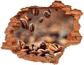 Wallmuralia Nálepka 3D díra na zeď Zrnka kávy 90x70 cm