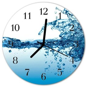 Nástěnné hodiny obrazové na skle - Voda