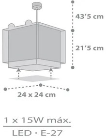 Dalber 64582 - Dětský lustr LITTLE FOX 1xE27/15W/230V