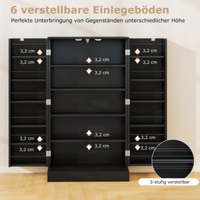 Costway 104 cm vysoká spíž kuchyňská skříňka s dvířky a nastavitelnými policemi