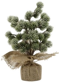 Zelený ojíněný vánoční cedrový stromek v jutě Fleur Cedar Tree - 30 cm