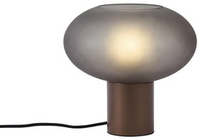 Designová stolní lampa bronzová s matně šedým sklem - Umbrella