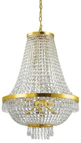 Ideal Lux - LED Křišťálový lustr na řetězu CAESAR 12xG9/3W/230V pr. 55 cm zlatá