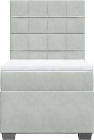 Box spring postel s matrací světle šedá 80 x 200 cm samet 3290762