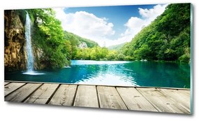 Wallmuralia Fotoobraz na skle Vodopád v lese 100x50