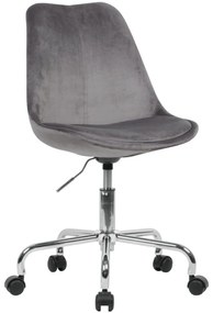Bruxxi Kancelářská židle Leon, samet, šedá