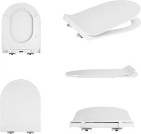 Gamma D8, WC sedátko 470x365 mm, polypropylen, SoftClose, EasyClean, bílá lesklá, GMA-D8