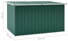 Zahradní úložný box Barnes - ocel - zelený | 171 x 99 x 93 cm