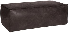 OnaDnes -20% Hoorns Černý koženkový taburet Bearny 120 x 60 cm