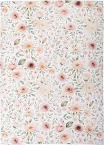 Bílá bavlněná utěrka s růžemi Soft Romantic Blush - 50*70 cm