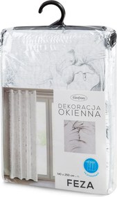 ZÁCLONA NA KROUŽCÍCH FEZA 140X250 CM BÍLÁ
