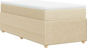 Box spring postel s matrací krémová 90x200 cm textil 3285544