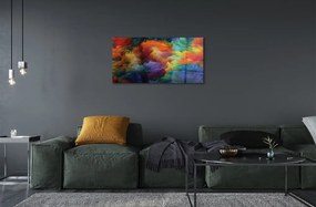 Obraz na skle 3d barevné fraktály 140x70 cm