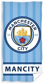 Carbotex Fotbalová osuška Manchester City Stripes, 70 x 140 cm