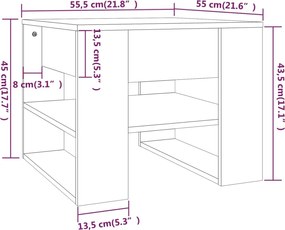 vidaXL Konferenční stolek 55,5x55x45 cm kompozitní dřevo [816932] Barva: hnědý dub