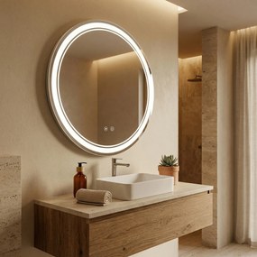 Tutumi Zrcadlo ⌀80 cm s vyhříváním a regulovatelným LED osvětlením HOM-00205