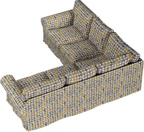 Potah na pohovku IKEA  Ektorp rohová barva modrá látka pletený vzor, vzorované