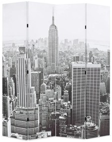 Skládací paraván 160 x 170 cm Denní New York černobílý