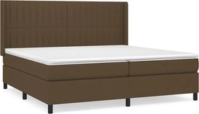 Box spring postel s matrací tmavě hnědá 200x200 cm textil 3131620