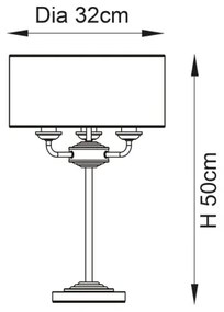 Endon 98932 - Stolní lampa HIGHCLERE 3xE14/18W/230V bílá/mosaz pr. 32 cm