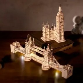 RoboTime dřevěné 3D puzzle hodinová věž Big Ben svítící / od 14 let /