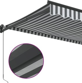 Zatahovací markýza antracitová a bílá 3,5x2,5 m textil a hliník 3216109