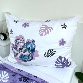 Jerry Fabrics Bavlněné povlečení 160x200 Lilo a Stitch bílý fialový povlak na polštář 70x80 23. srpna