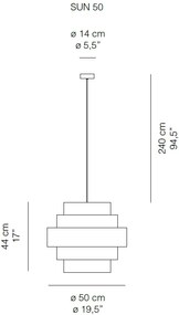 Quadrifoglio Group K05SPE0P00-002 Sun, designové svítidlo z černého textilu, 1x16W LED E27, průměr 50cm