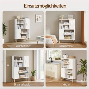 Knihovna Yaheetech – bílá, 80 cm (délka) × 23,5 cm (šířka) × 120,5 cm (výška) (257376192747)