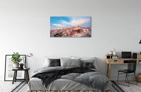 Obrazy na plátně Řecko panorama města západu slunce 120x60 cm