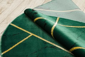 Dywany Łuszczów, Kusový koberec Emerald geometric 1012 green and gold kruh, 200x200 (průměr) kruh, zelená, chodba / předsíň
