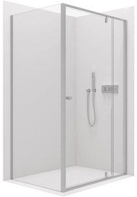 Cerano Santini, sprchový kout s křídlovými dveřmi 140(dveře) x 80(stěna) x 195 cm, 6mm čiré sklo, chromový profil, CER-CER-426244