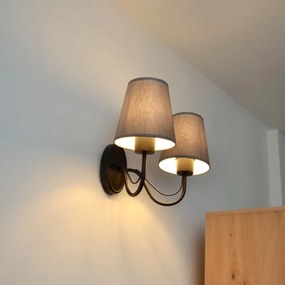 Nástěnná lampa MALBO 2xE27/15W/230V šedá/černá