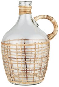 IB LAURSEN Skleněná váza s dekorací Rattan Braid, čirá barva, přírodní barva, sklo