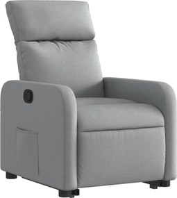 Zvedací polohovací křeslo světle šedé textil 3206699
