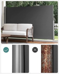 Boční sluneční clona, sluneční clona na balkon, terasu, 160x400 cm, šedá