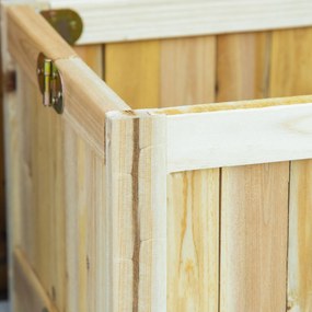 Outsunny skládací truhlík na vyvýšený záhon 70x30x25cm pro zahradu terasu balkon z jedlového dřeva příroda | Aosom.de
