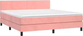 Box spring postel s matrací růžová 160x200 cm samet 3141196