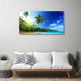 Obraz na plátně Pláž Moře Palma Krajina 140x70 cm