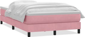 Box spring postel s matrací růžová 120x220 cm samet 3315968