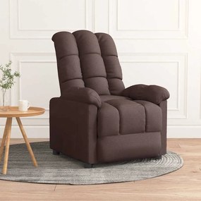 Polohovací křeslo tmavě hnědé textil 289801