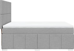 Box spring postel s matrací světle šedá 140 x 190 cm textil 3293956
