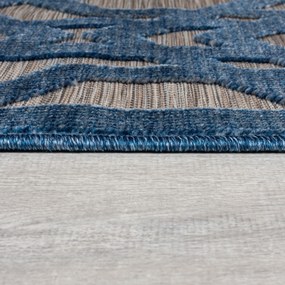 Kusový koberec Piatto Oro Blue – na von aj na doma, 80x150, modrá, chodba / predsieň, Flair Rugs
