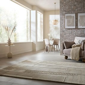 Šedobéžový ručně tkaný vlněný koberec 140x200 cm Lira – Flair Rugs