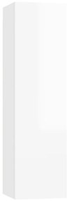TV stolek Camion - dřevotříska - 30,5x30x110 cm | bílý s vysokým leskem
